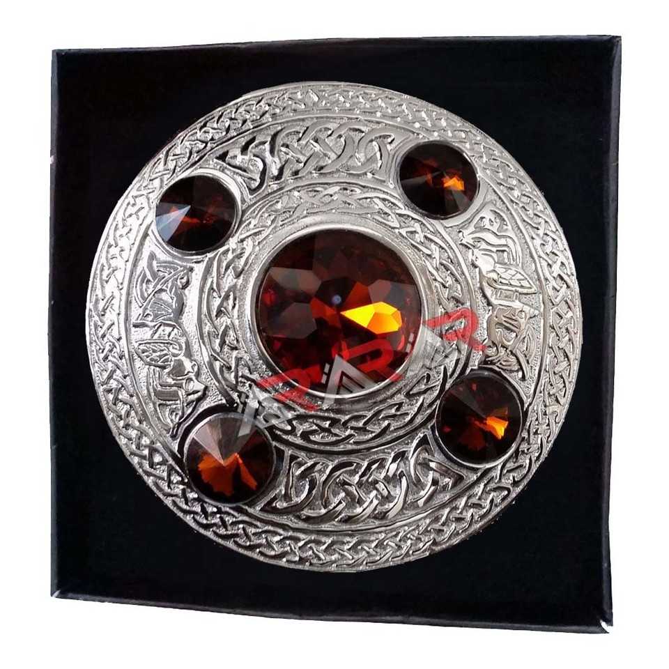 Scottish Kilt Fly Plaid Brooch Kilt Brooches Celtic Chrome Finish 5 ...