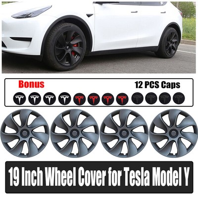 4Pcs 19Inch Gray Wheel Cover Caps For Tesla Model Y | eBay