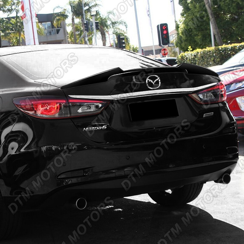 For 14-17 Mazda 6 Mazda6 Pearl Black V-Style Rear Trunk Lid Spoiler ...