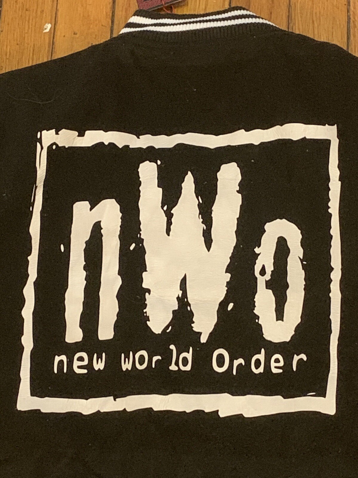 Vintage Rare NWO New World Order Hogan Nash Hall WCW Varsity Jacket ...