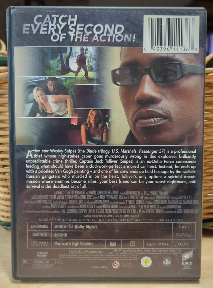 7 Seconds (DVD, 2005, Widescreen) - Wesley Snipes, Tamzin Outhwaite | eBay