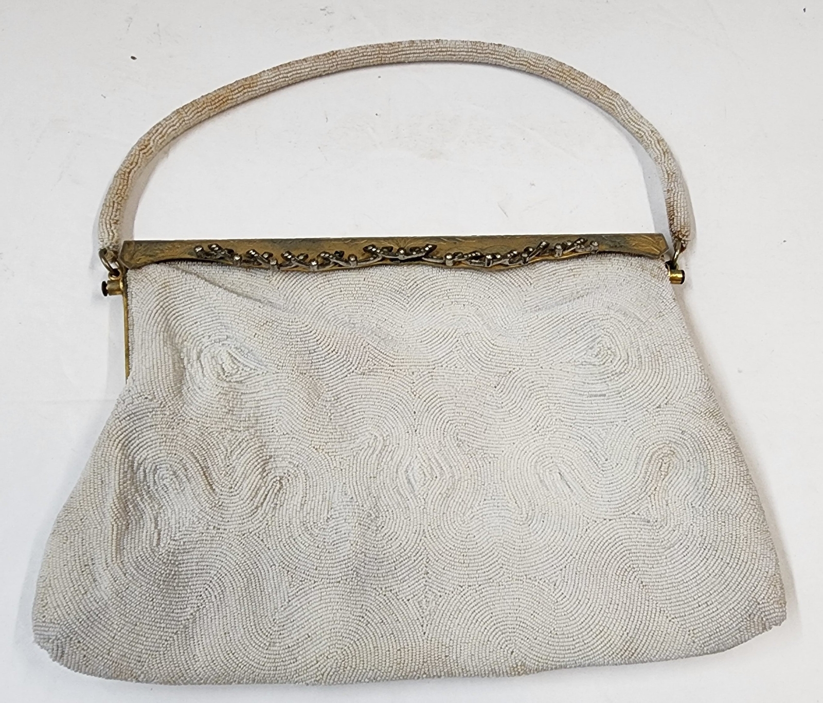 Vintage 1950's Walborg Hand Made in France White Beaded Clutch Purse ...