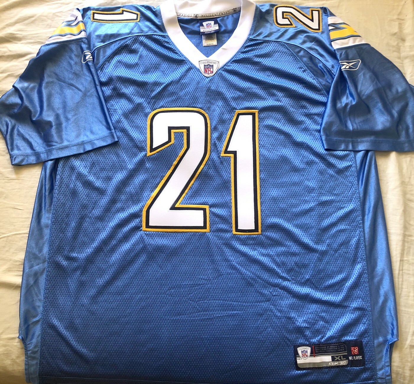 LaDainian Tomlinson Chargers authentic Reebok powder blue triple ...