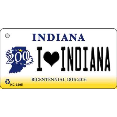 I Love Indiana State License Plate Tag Novelty Key Chain KC-6395 | eBay