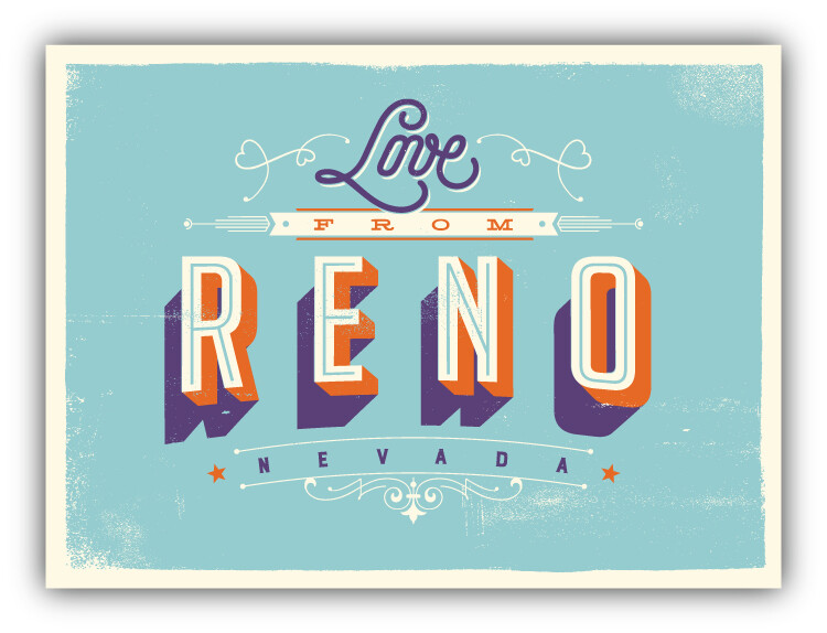Reno City Nevada USA Vintage Label Car Bumper Sticker Decal | eBay