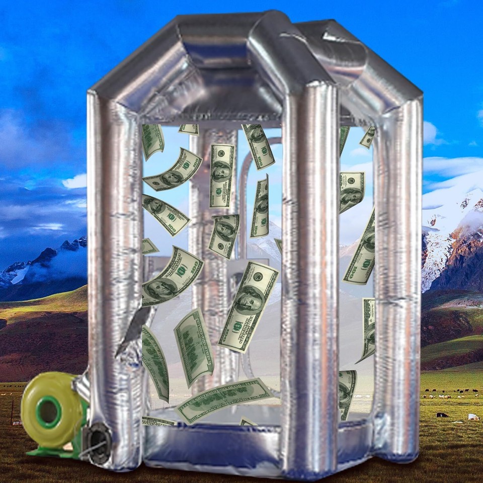 Inflatable Cash Cube Machine Money Machine Booth Money Grab Machine ...