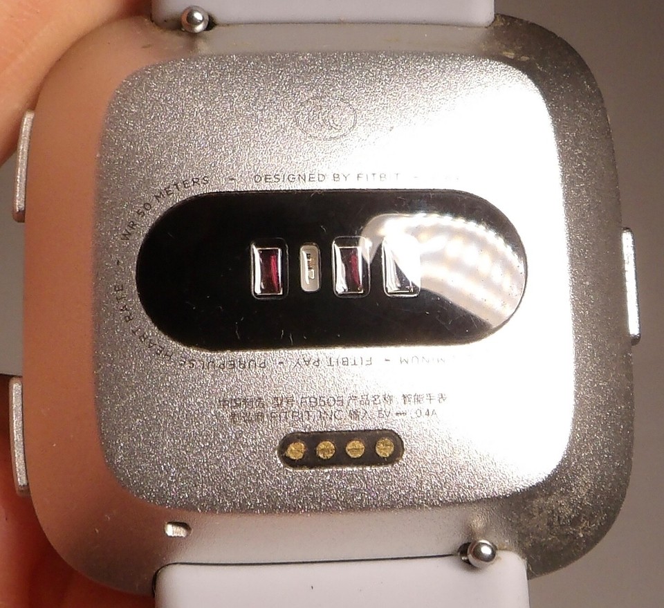 FITBIT FB505 VERSA GEN 1 WATCH FITBIT PAY CHARGER BLUE GRAY SM BAND ...