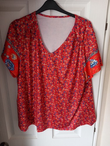 SHEIN WOMENS TOP SIZE 4XL RED FLORAL PATTERN NEW STRETCH | eBay