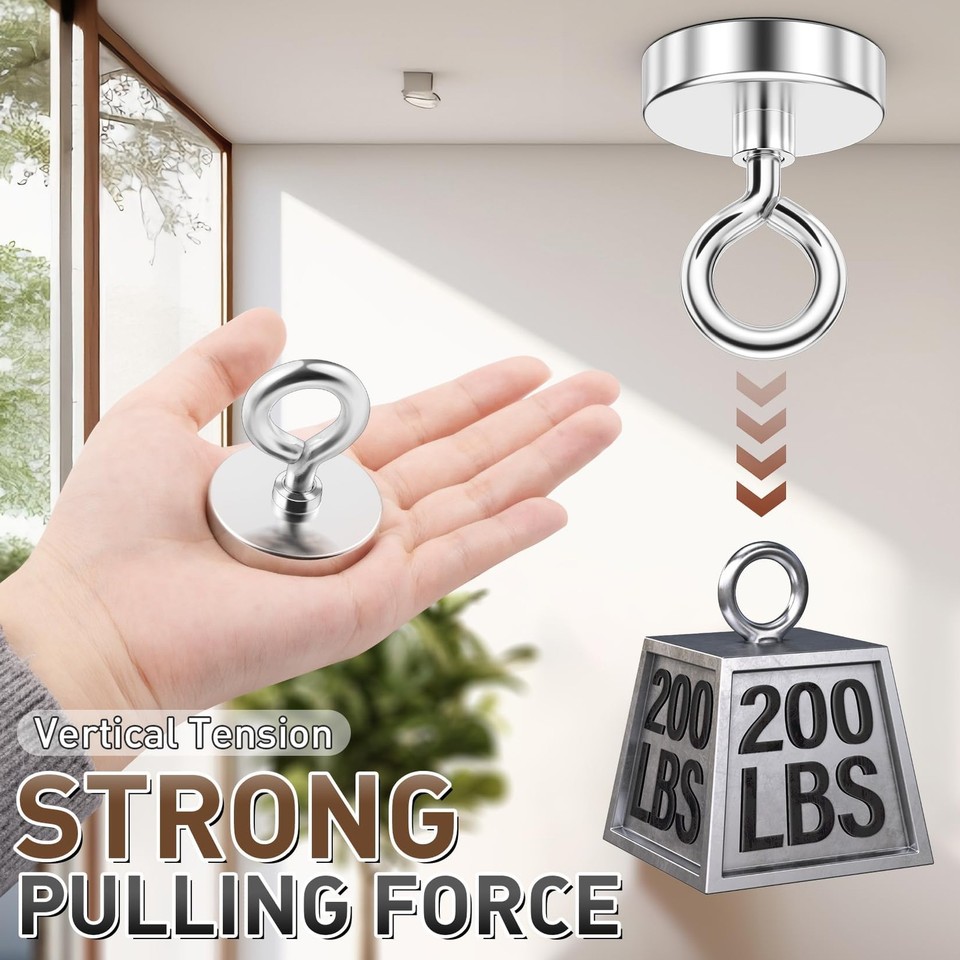 Fishing Magnets 90 KG(200 LB) Pulling Force Strong Magnet Fishing ...