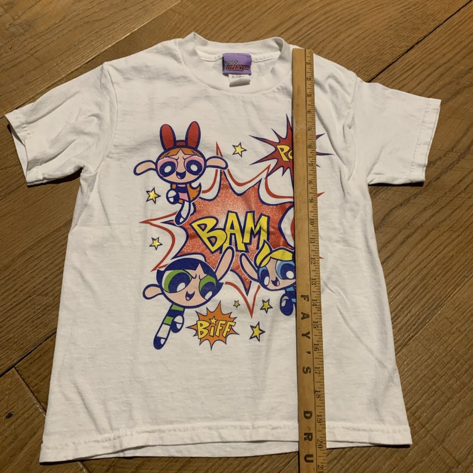 Vintage 2000 Power Puff Girl Shirt Youth Cartoon Network Sz M Bam Pow ...