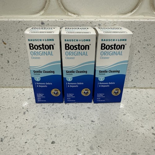 3-Boston Original Cleaner Gentle Cleaning Bausch + Lomb 1 Fl Oz EXP 2/ ...