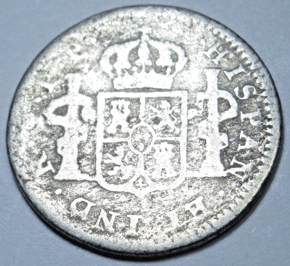 1779/8 Spanish Bolivia 1/2 Reales Genuine Antique Colonial 1700's ...