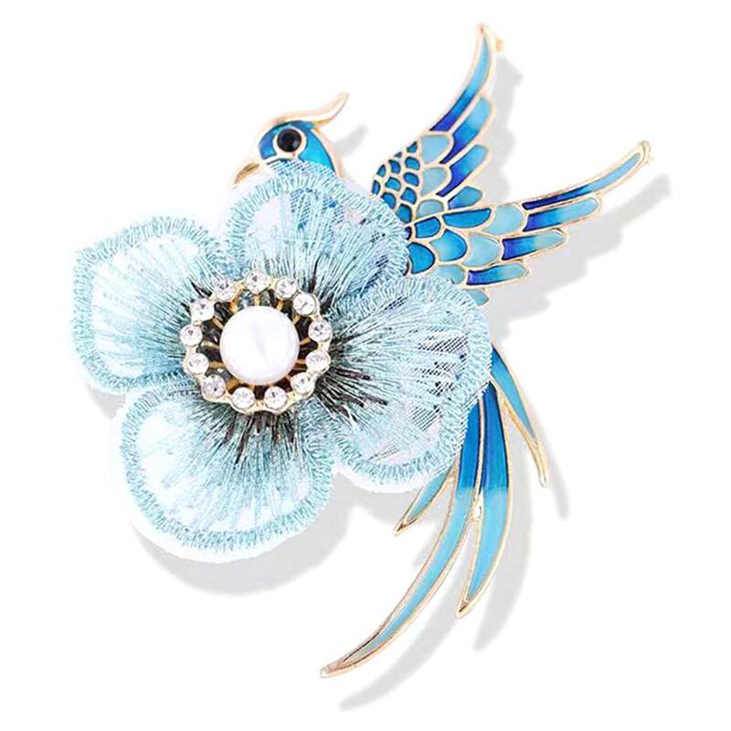 Fashion Flower Pearl Phoenix Brooches Pin For Women Clothing Accessor ...