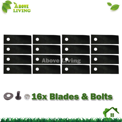 16 X Blades & Bolts For 18" & 20" Rover Rear Catcher Lawn Mowers ...