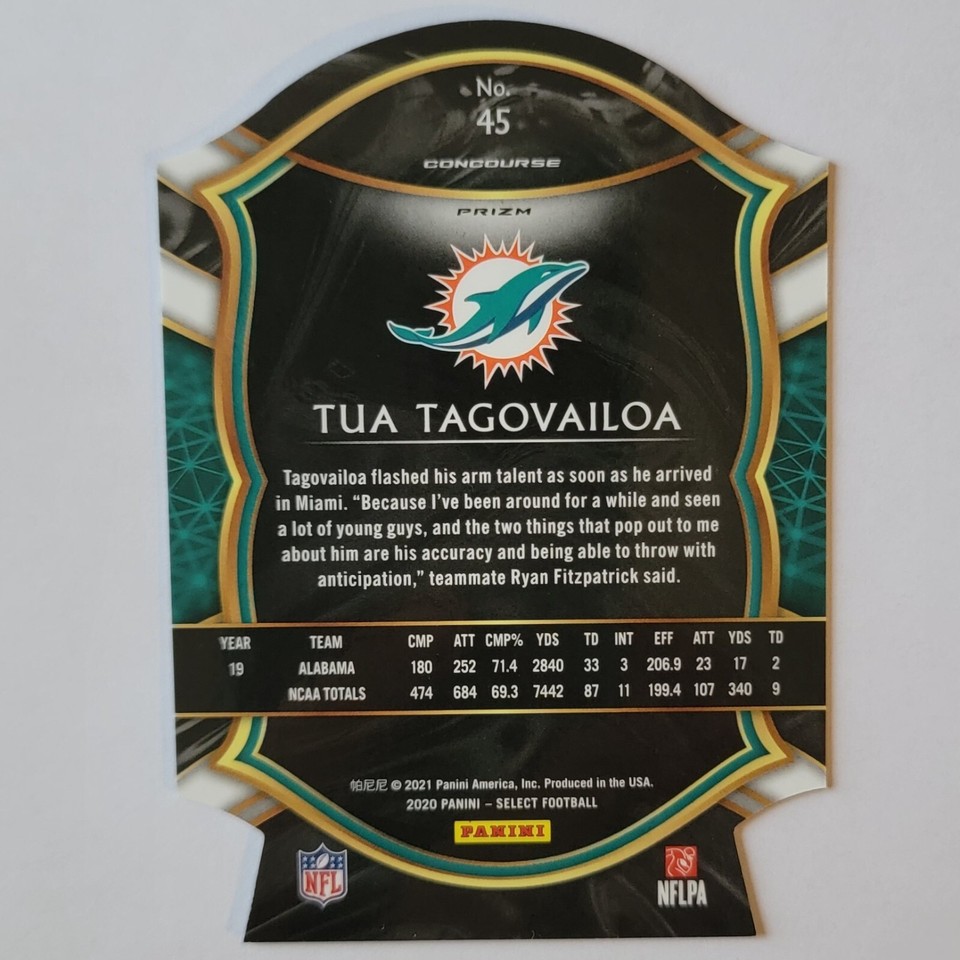 2020 Panini Select Football Tua Tagovailoa Concourse Blue Dye-Cut ...