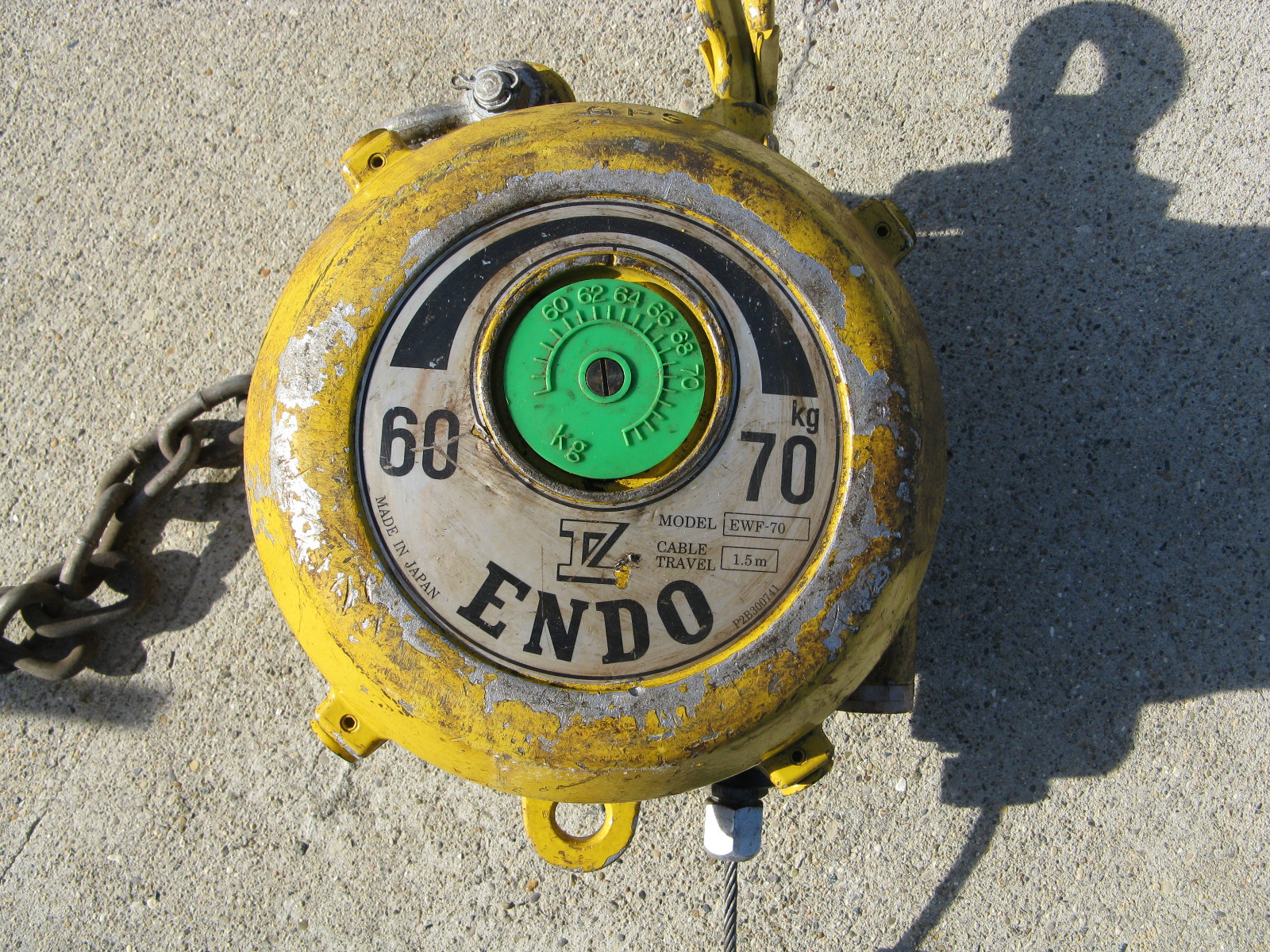 Endo Kogyo 60-70kg EWF-70 EWF70 Spring Tool Balancer Cable Travel 1.5m ...