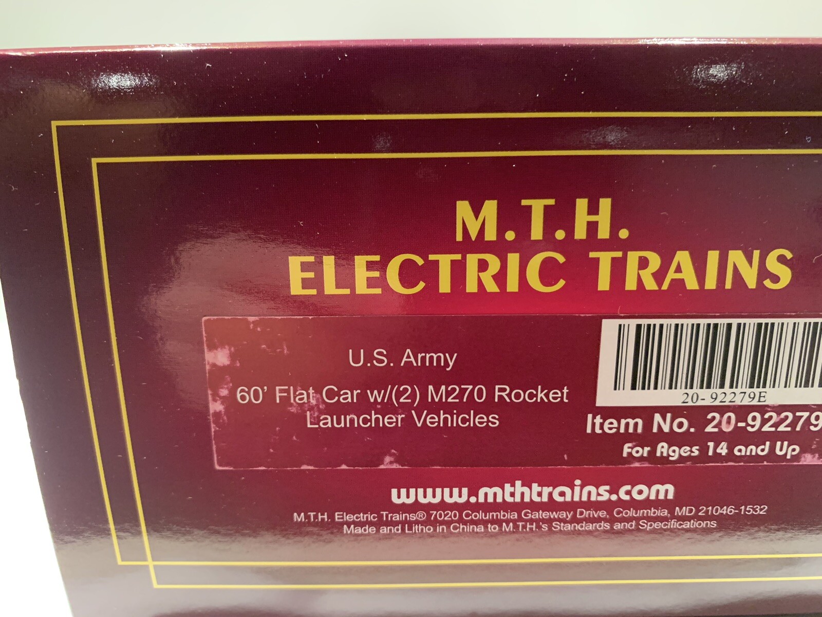 MTH PREMIER US ARMY 60’ FLAT CAR W/ M270 ROCKET LAUNCHERS 20-92279! O ...