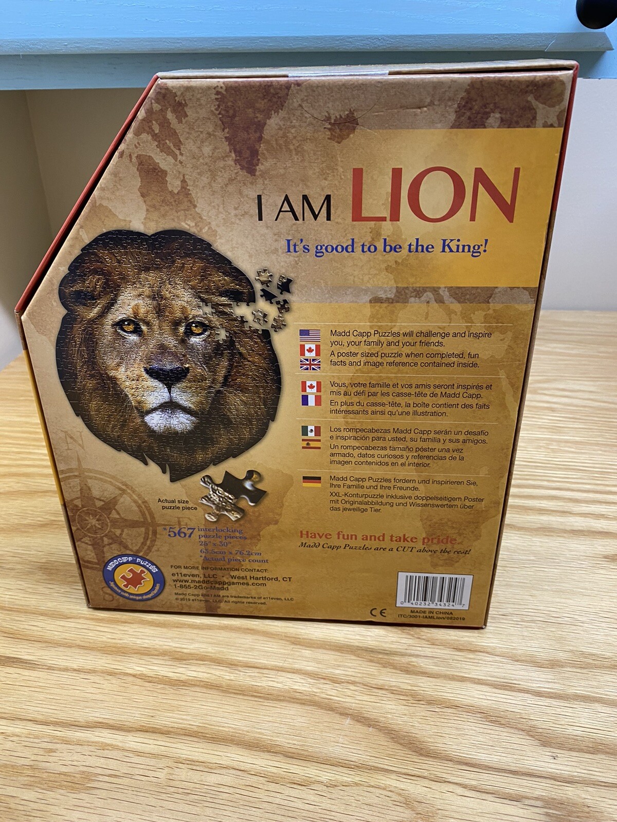 Madd Capp I AM LION JIGSAW PUZZLE Head Shaped 550 Pieces 25" X 30" New ...