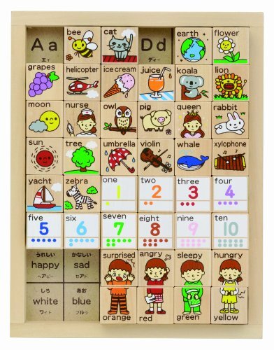 Wooden Hiragana Katakana series with alphabet blocks Japan import by ...