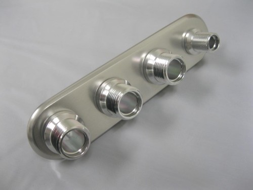 Aluminum 4 Port AC Air Conditioning Heater Hose Firewall Bulkhead ...