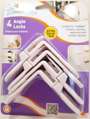 Dreambaby Angle Locks for Corner Drawers, And Cabinets - 4 Locks | eBay