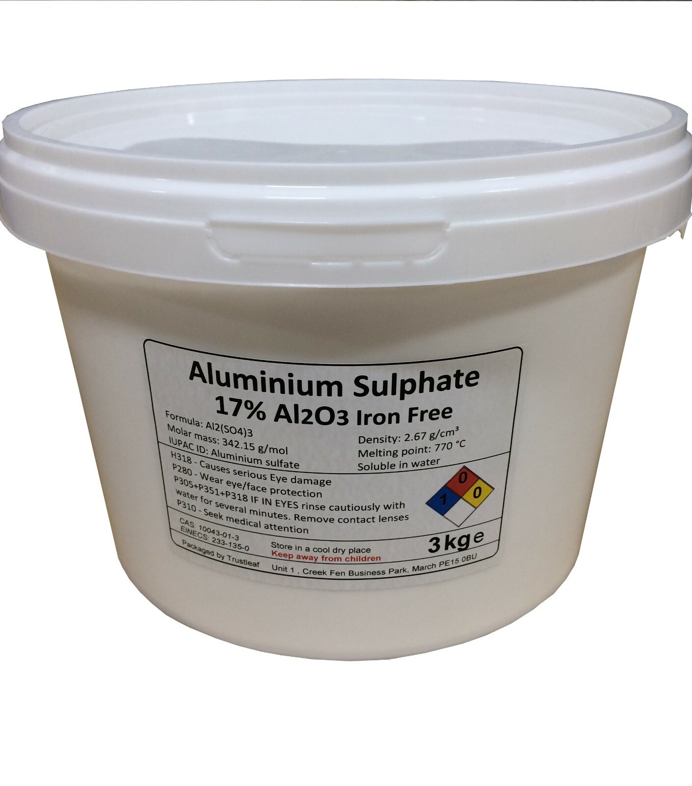 ALUMINIUM SULPHATE 17% Iron Free Alum Al2(SO4)3 - 3kg 5kg 6kg 10kg 25kg ...