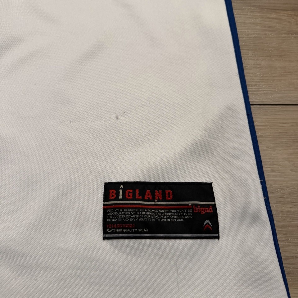 Harlem Stars Baseball Jersey XL Snap Front Red White Blue BigLand #27 ...