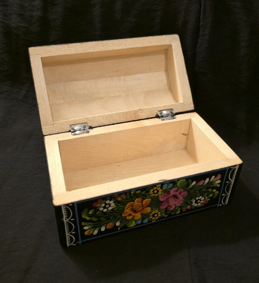 Vintage Mexican Olinalá Jewelry Trinket Box Lacquered Aromatic Linaloe ...