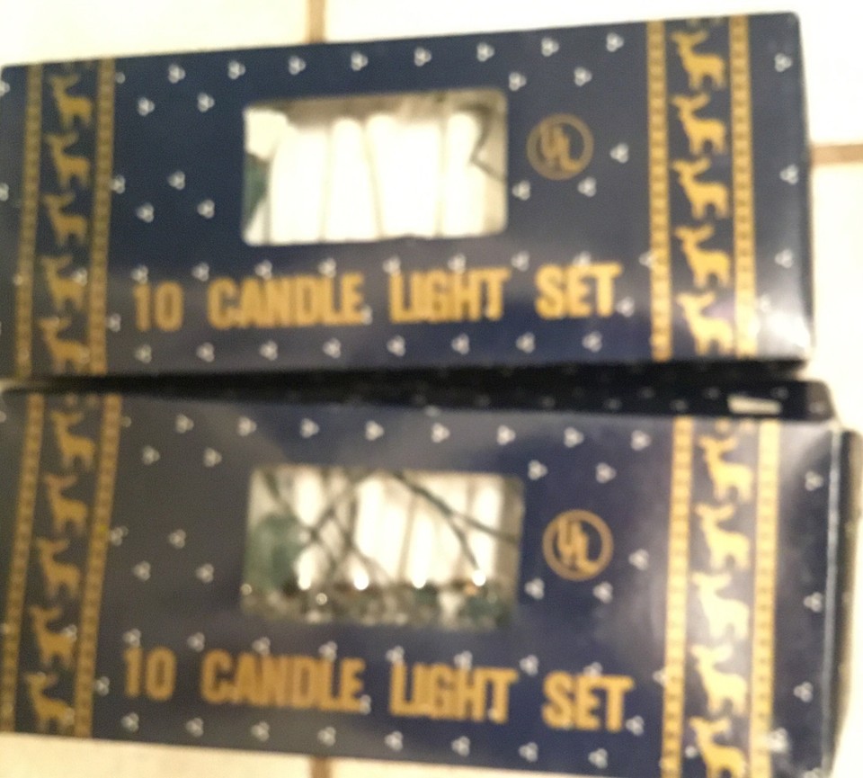 2 Sets of Vintage Candle Candlelight Christmas Tree String Lights | eBay