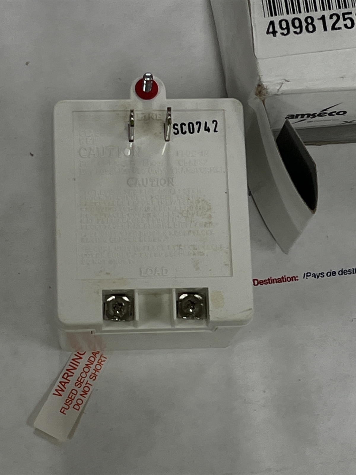 Amseco XF-1640EE Plug-In Transformer Input 120V Output 16.5V 40va New ...