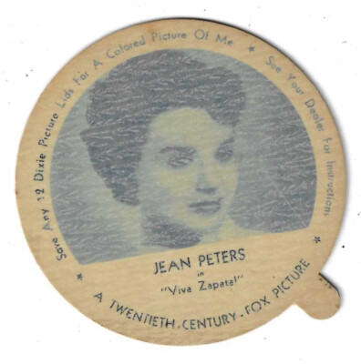 Dixie Cup Picture Lid – Jean Peters in “Viva Zapata” (1952) | eBay