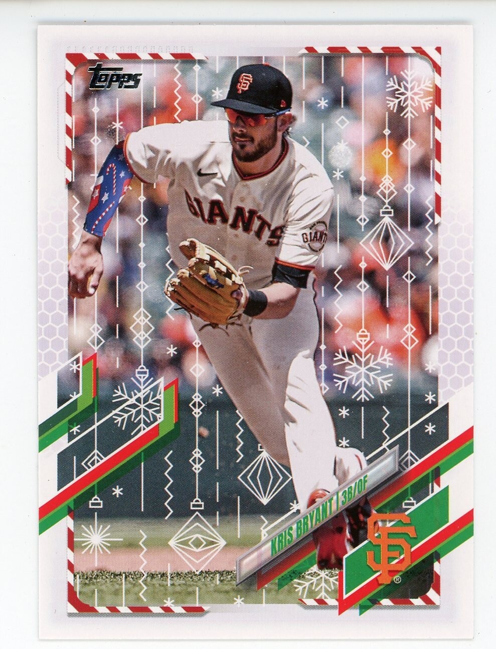 2021 Topps Holiday KRIS BRYANT SP CANDY CANE SLEEVE CODE 826 GIANTS #HW ...