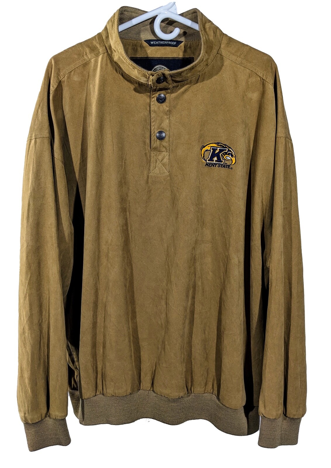 KENT STATE UNIVERSITY FLASHES Pullover Men’s XXL By WEATHERPROOF Tan 1/ ...