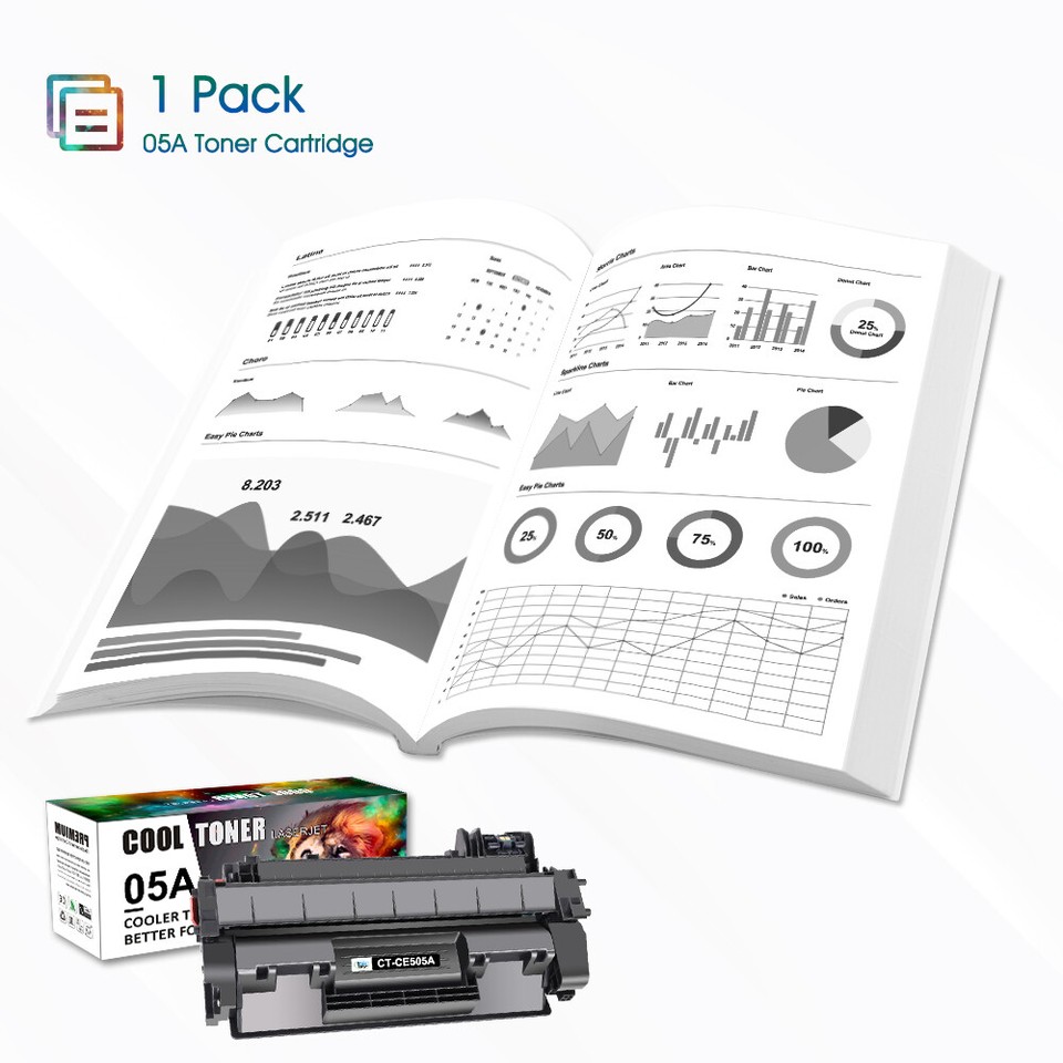 2PK Black CE505A Toner Cartridge For HP 05A LaserJet P2035 P2050 P2035n ...