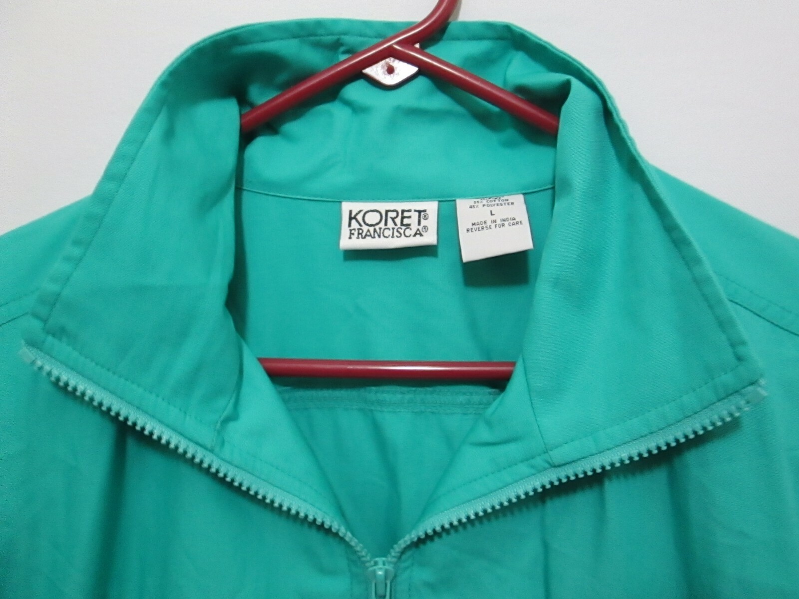 VTG NOS KORET FRANCISCA SOLID TEAL SPORTY JACKET COAT WOMEN'S LARGE NEW ...