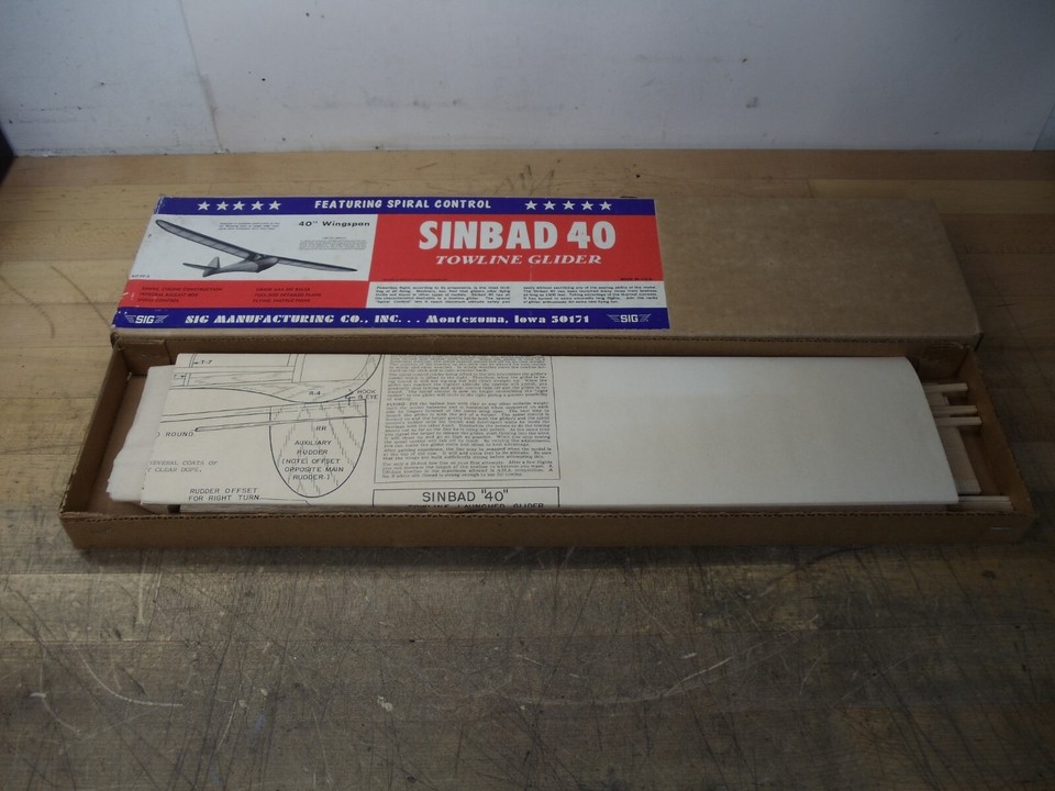 Sig Manufacturing Co. SINBAD 40 vintage Model Towline glider kit | eBay