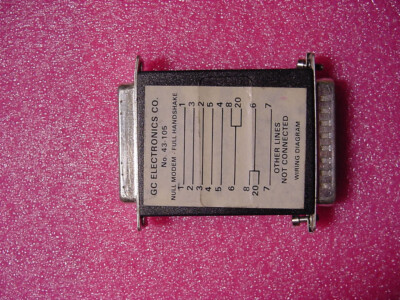 GC Electronics Null Modem DB-25 Full Handshake In-line Adapter | eBay