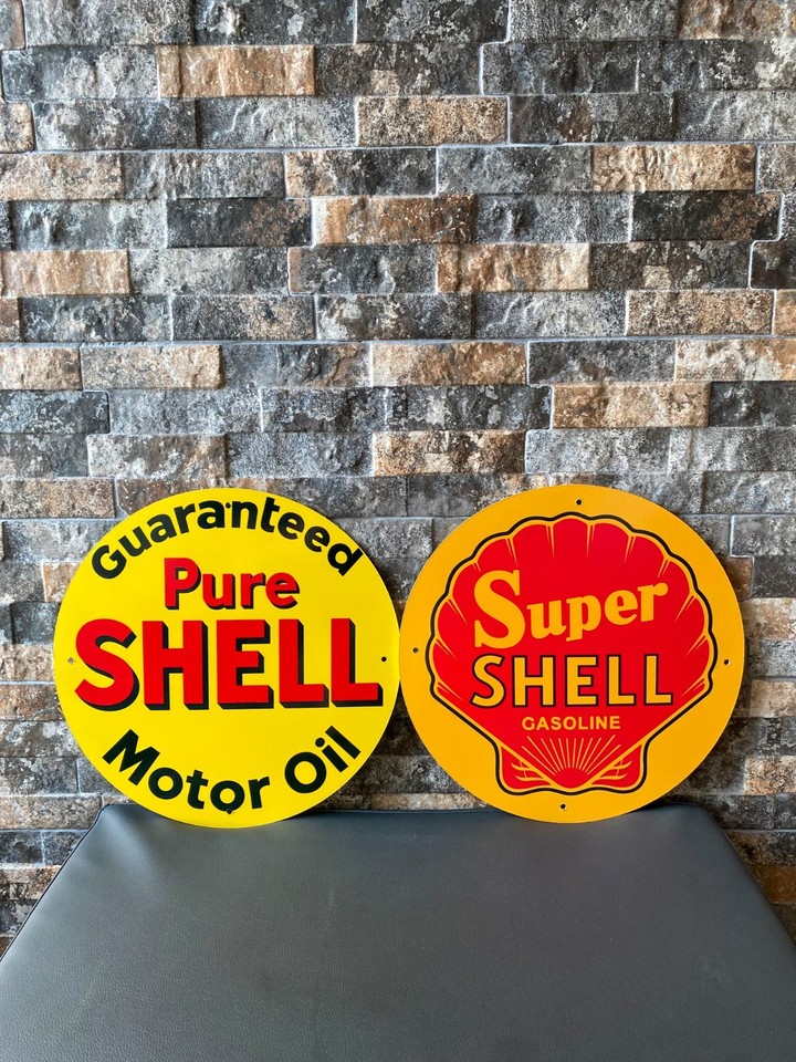 Vintage Shell Signs – Dual Pack (Motor Oil & Gasoline) | eBay