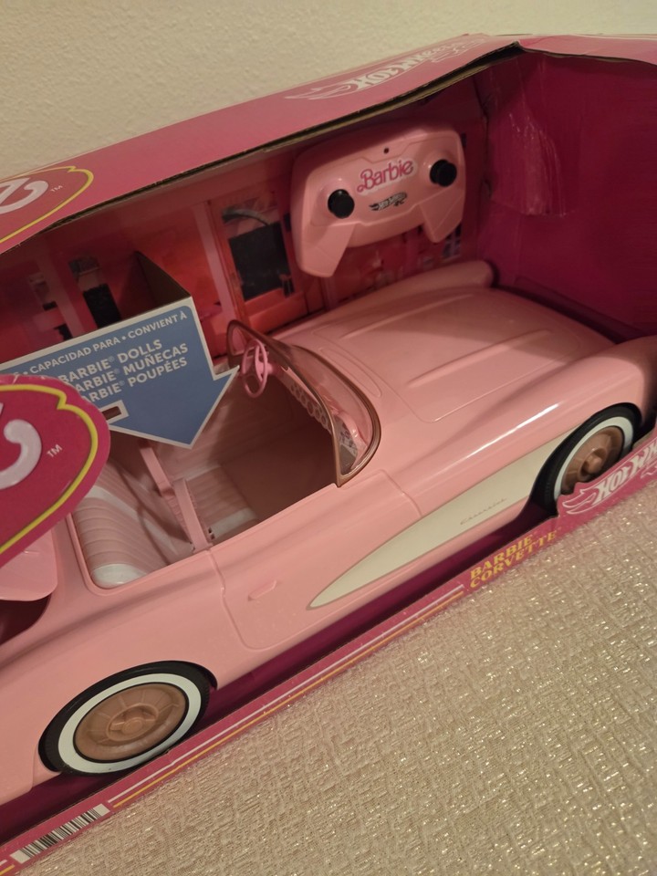 Barbie Pink Corvette - Remote Control Car, Barbie the Movie - Hot ...