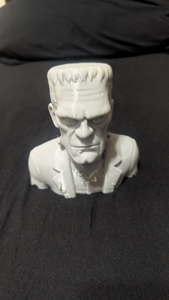 3D Printed Frankenstein Bust Statue 5.35 Inches Tall Petg Grey | eBay