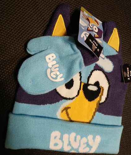 Bluey Stocking Cap Beanie Hat & Winter Glove Mittens | eBay