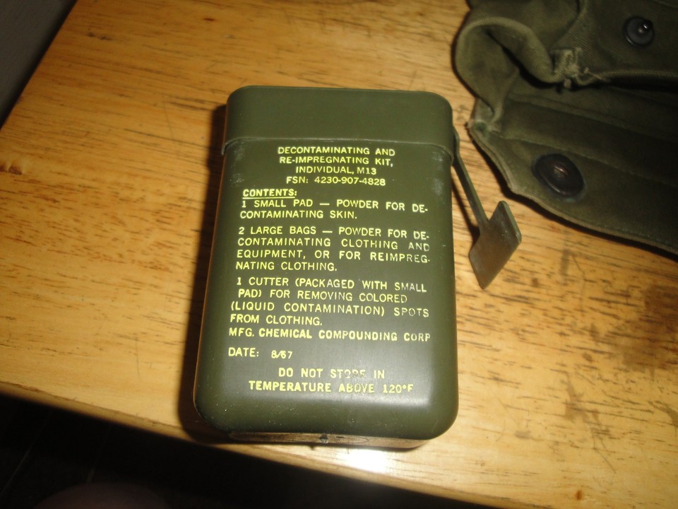 US ARMY, USMC, M17A1-A2 GAS MASK, CARRIER, AND DECONTAMINATION KIT ...