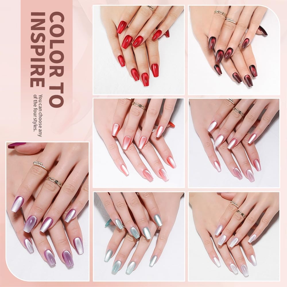 Fall Purple Medium Press On Nails, Cat Eye Coffin Short, C0-Moonlit ...