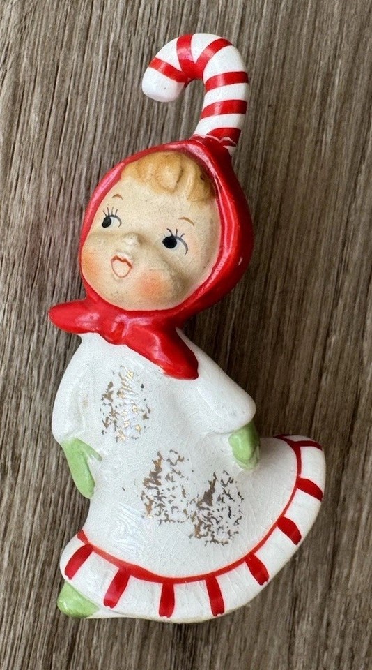 Vintage Lefton Candy Cane Girl Pixie Signed Geo Lefton 625 | eBay