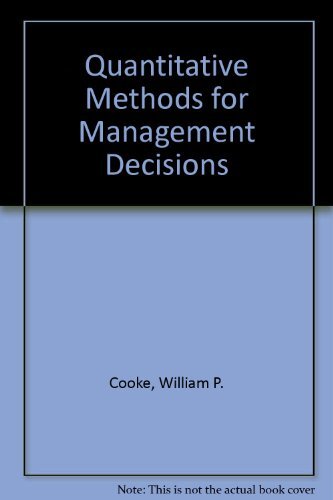 Quantitative Methods for Management..., Cooke, William 9780070125186 ...