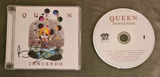 QUEEN - INNUENDO - SIGNED CD - BRIAN MAY AUTOGRAPH (LP VINYL 7" 12 ...