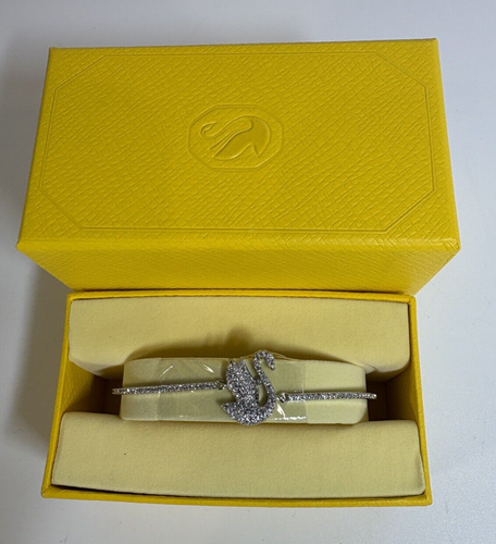 Swarovski Iconic Swan Crystal Bangle Bracelet Rhodium Tone Finish ...
