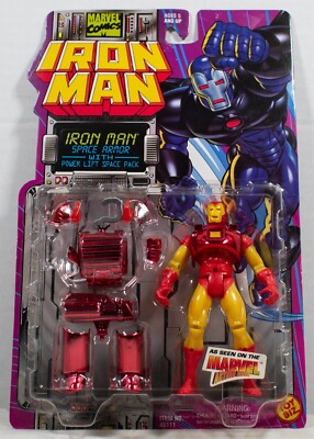 Iron Man Space Armor Action Figure Power Lift Marvel Comics TV Toy Biz ...
