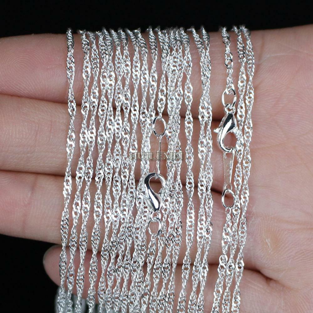 10pcs/lot Water Wave Chain Necklace Fashion Chains for Women 16" 4 ...