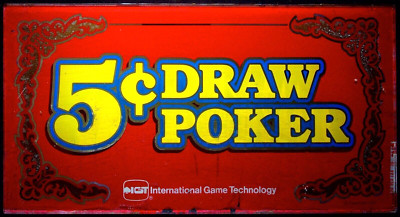 Vtg. 1980s Las Vegas Bally Slot Machine Glass Retired 5 Cent Draw Poker ...
